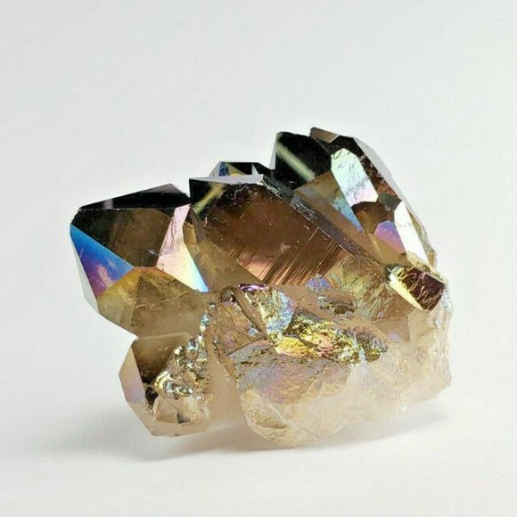 Accents | Aaa Natural Quartz Crystal Stone Rainbow Titanium Cluster ...